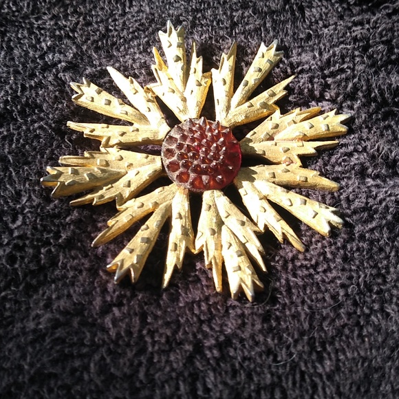 Vintage | Jewelry | Vintage Elizabeth Morrey Large Brooch Pin Gold ...